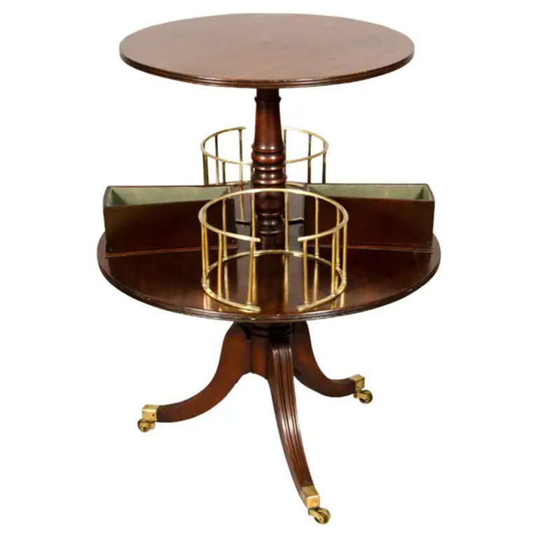 Regency Mahogany and Brass Plate Trolley - David Neligan Antiques