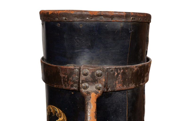 Victorian Black Leather Shell Case - David Neligan Antiques