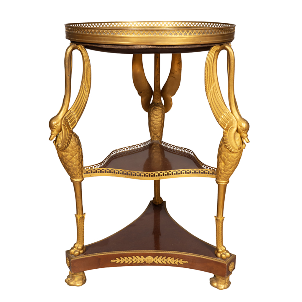 Charles X Style Gilt Bronze and Mahogany Gueridon - David Neligan Antiques