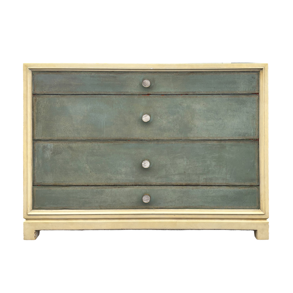Tommi Parzinger Glazed Leather Chest of Drawers for Charak Modern ...