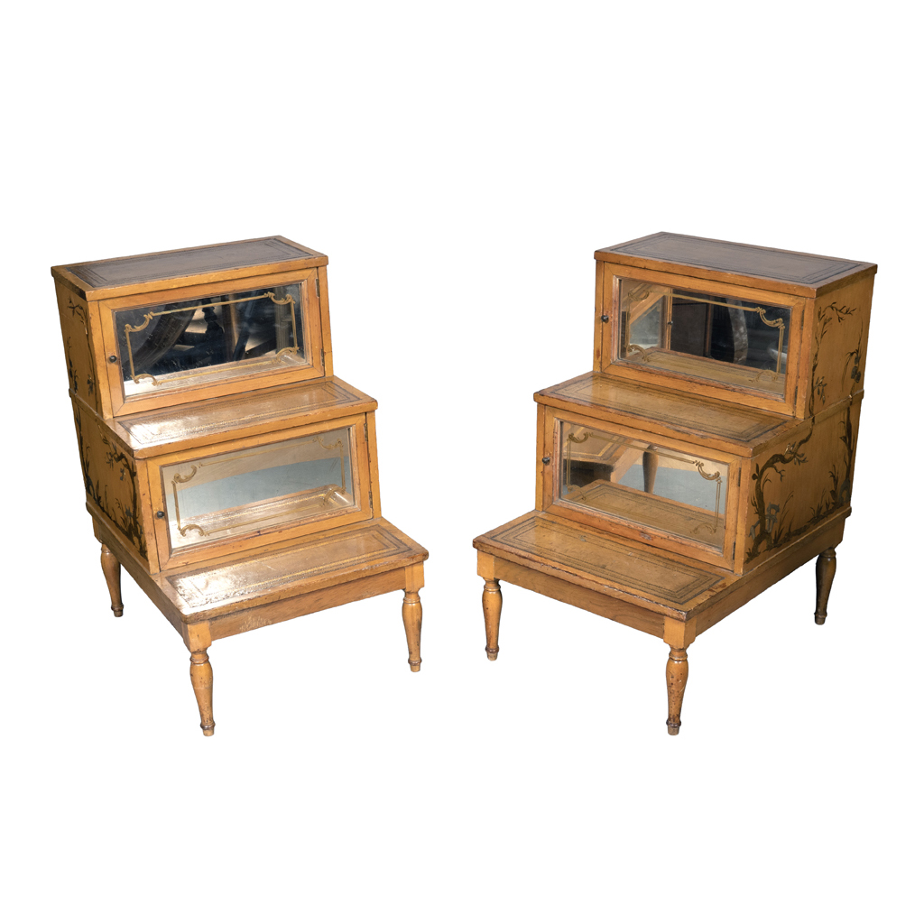 Pair Of George III Style Yellow Japanned Step Tables from The Duke of ...
