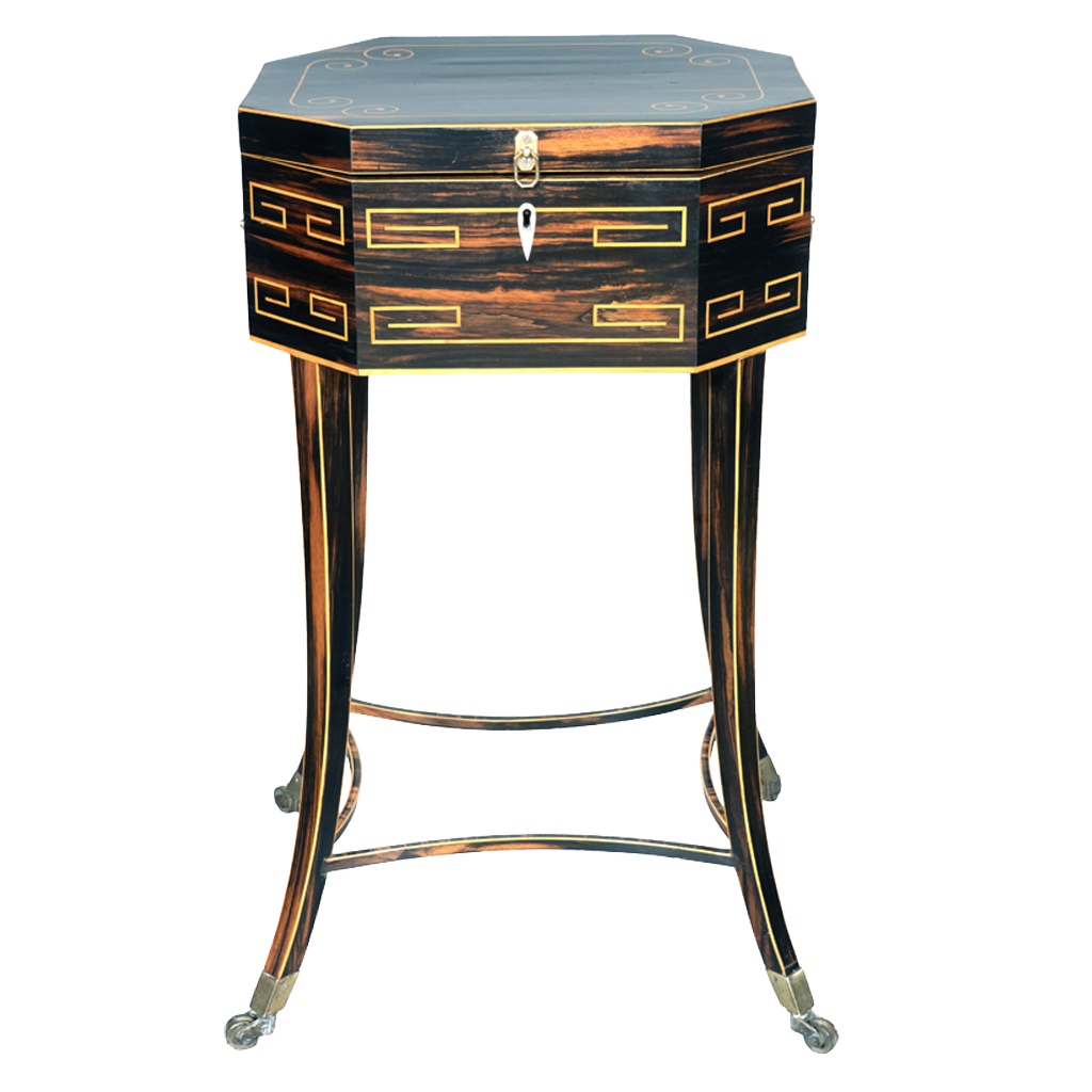 Regency Calamander Tea Caddy Table or Teapoy - David Neligan Antiques